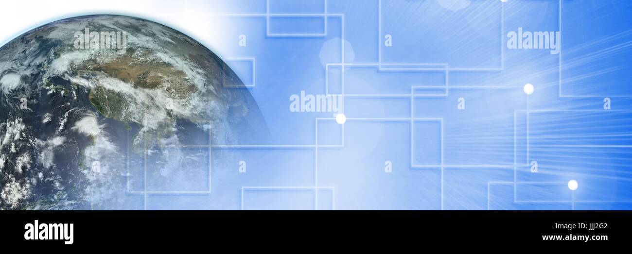 Planet earth with blue smart tech transition Stock Photo - Alamy