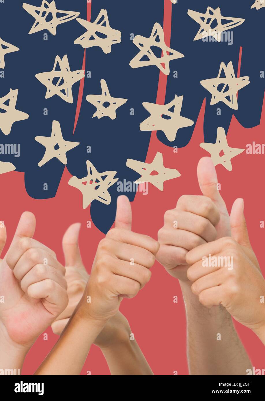 Red hands thumbs up hi-res stock photography and images - Alamy