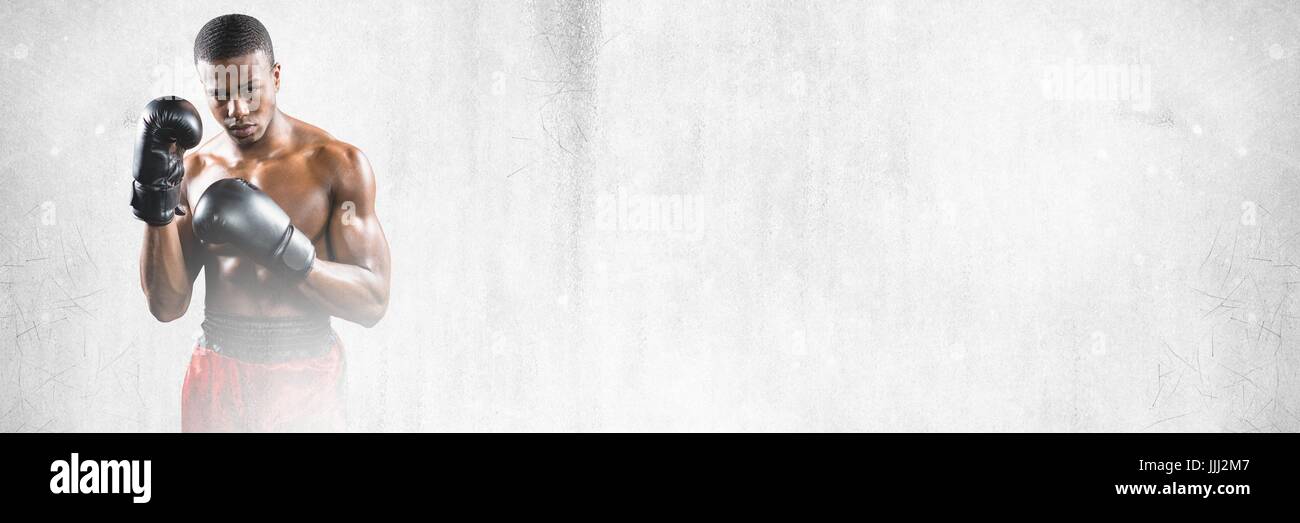 Boxer fighter man with transition Stock Photo - Alamy