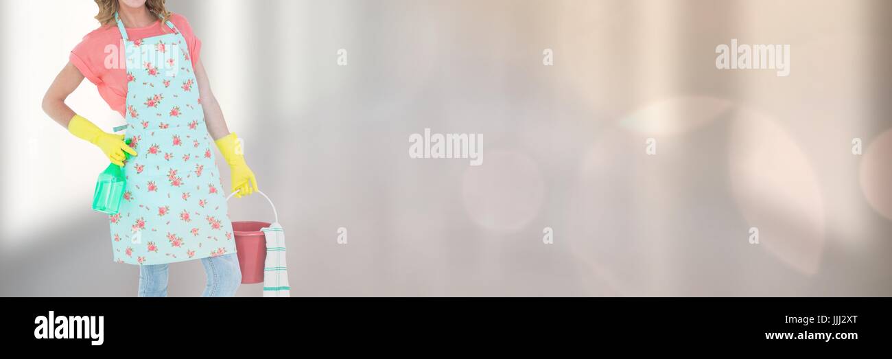 Cleaner with bright background Stock Photo - Alamy