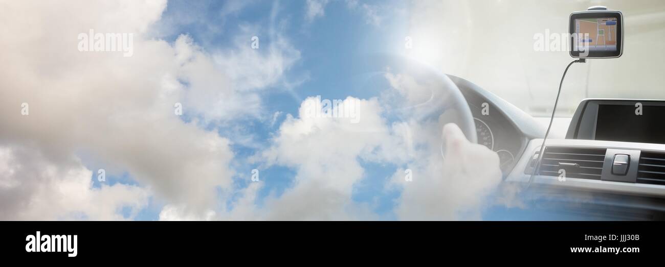 GPS in car with transition effect 3d Stock Photo - Alamy