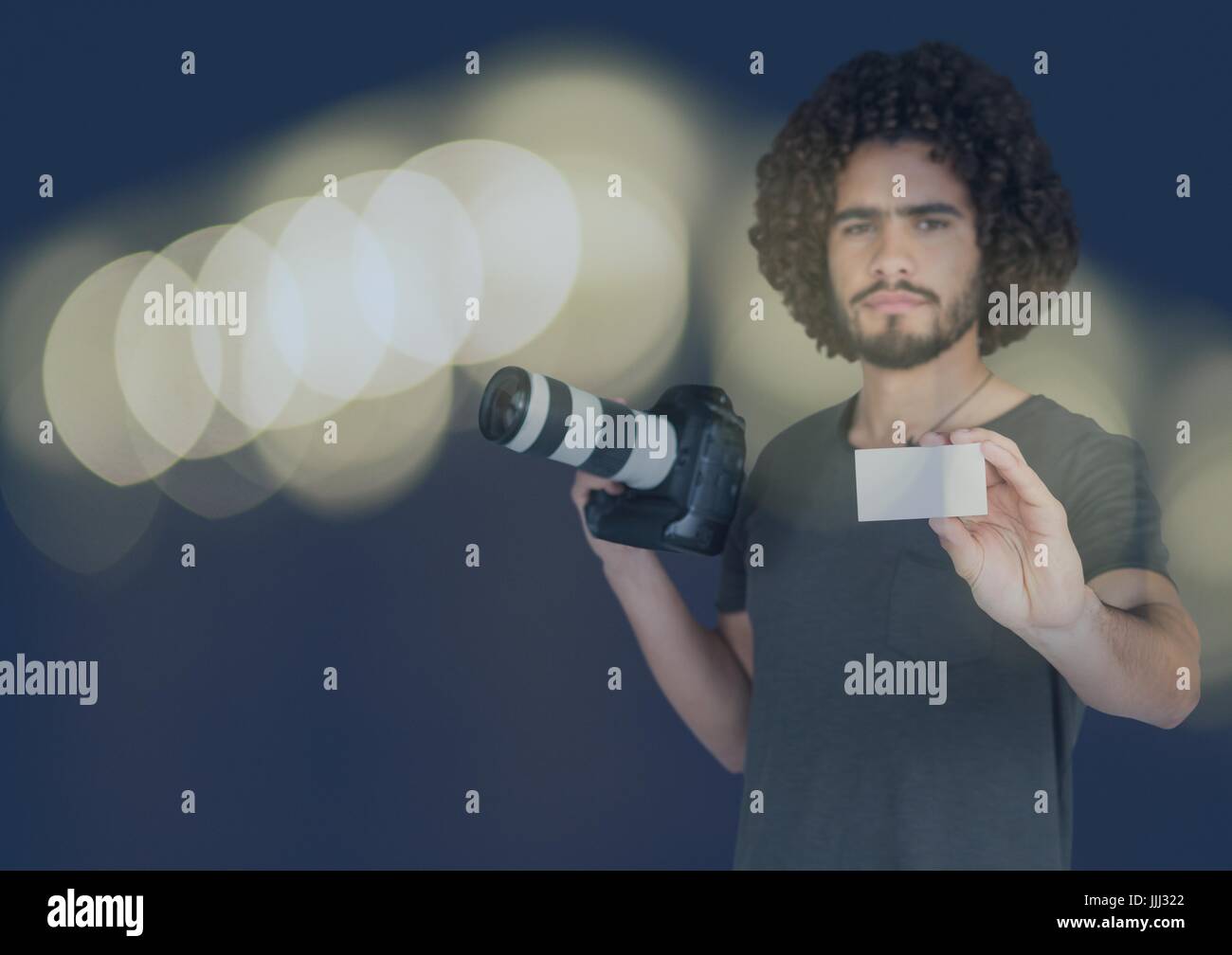 Photographer Showing a message Stock Photo - Alamy