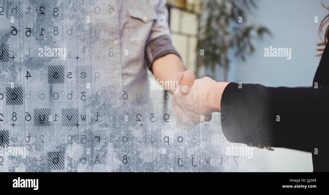Business handshake with grey smart tech transition Stock Photo - Alamy