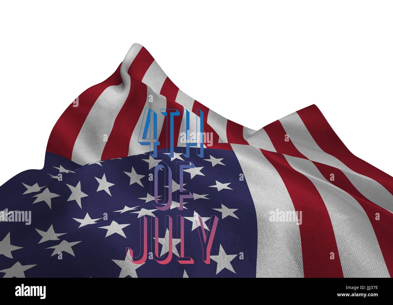 4th of July word against american flag Stock Photo - Alamy