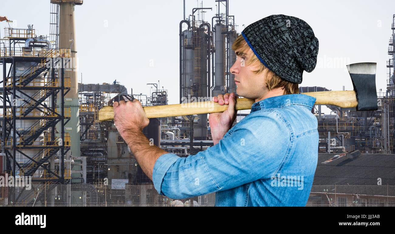 Side view hipster axe hi-res stock photography and images - Alamy