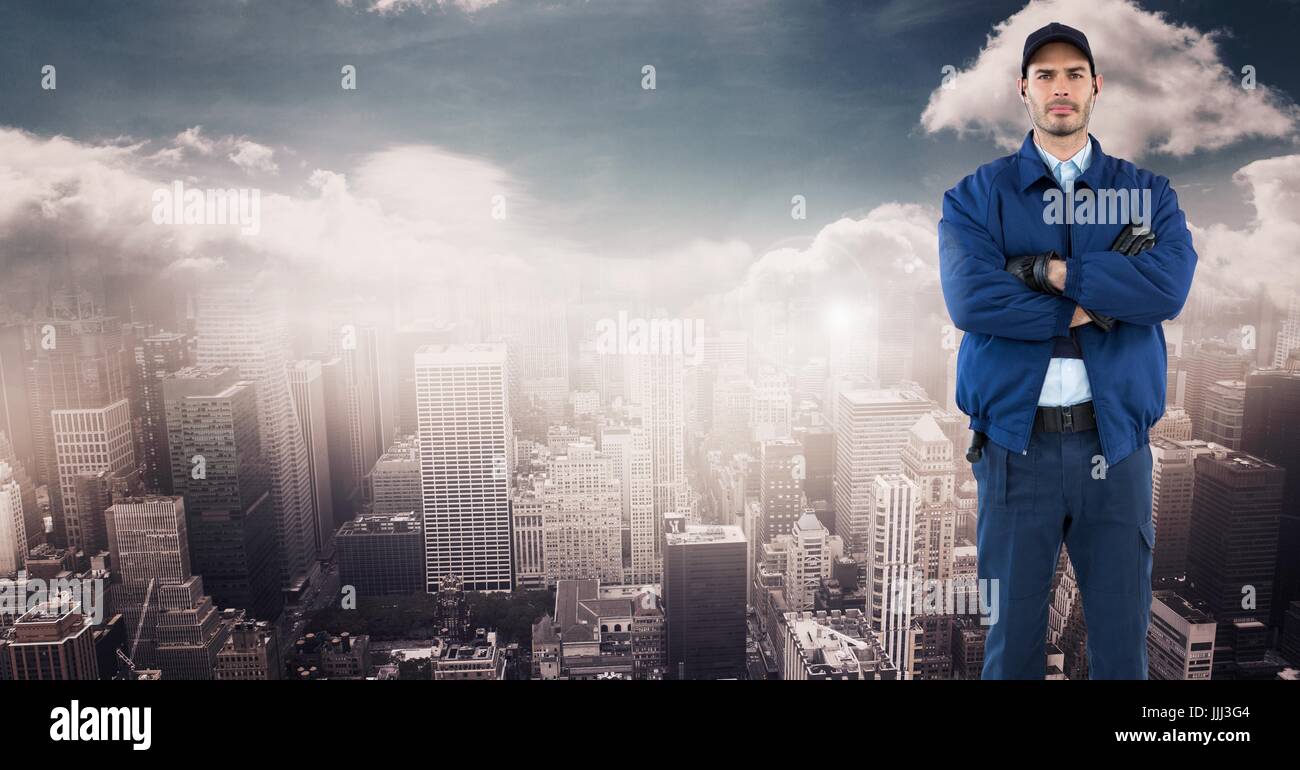 Security guard man smiling hi-res stock photography and images - Alamy