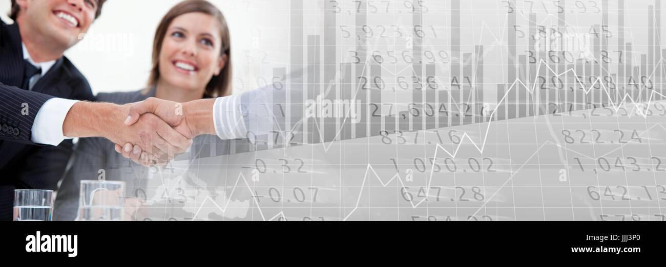 Business handshake with grey finance graph transition Stock Photo - Alamy
