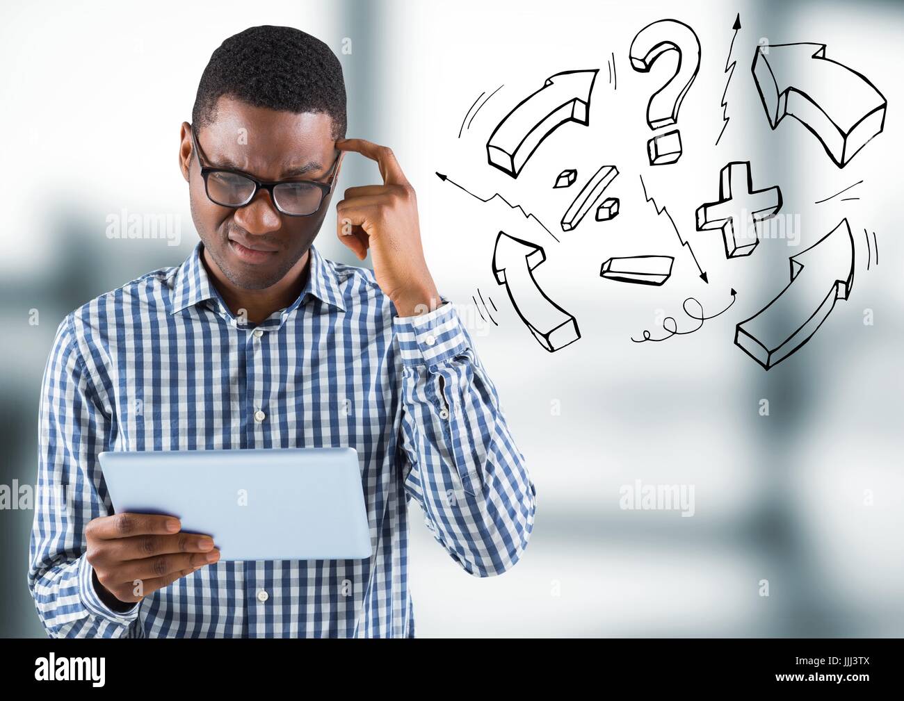 Man tablet frustrated hi-res stock photography and images - Alamy