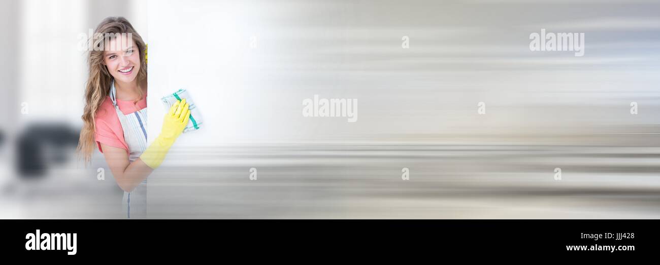 Cleaner with bright background Stock Photo - Alamy