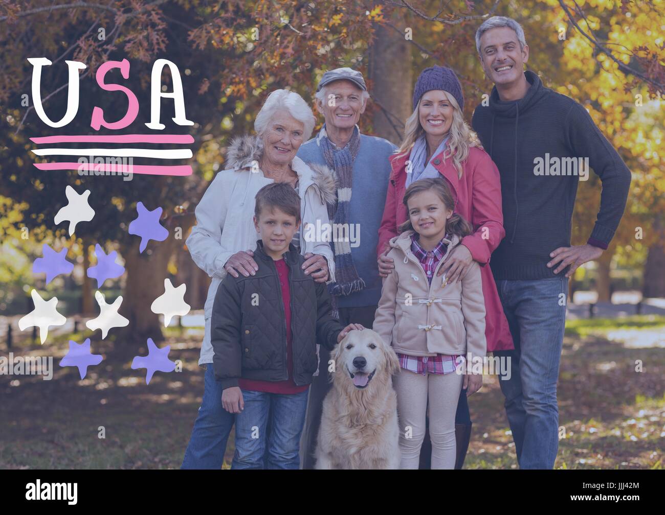 Composite image of a Smiling family Stock Photo - Alamy