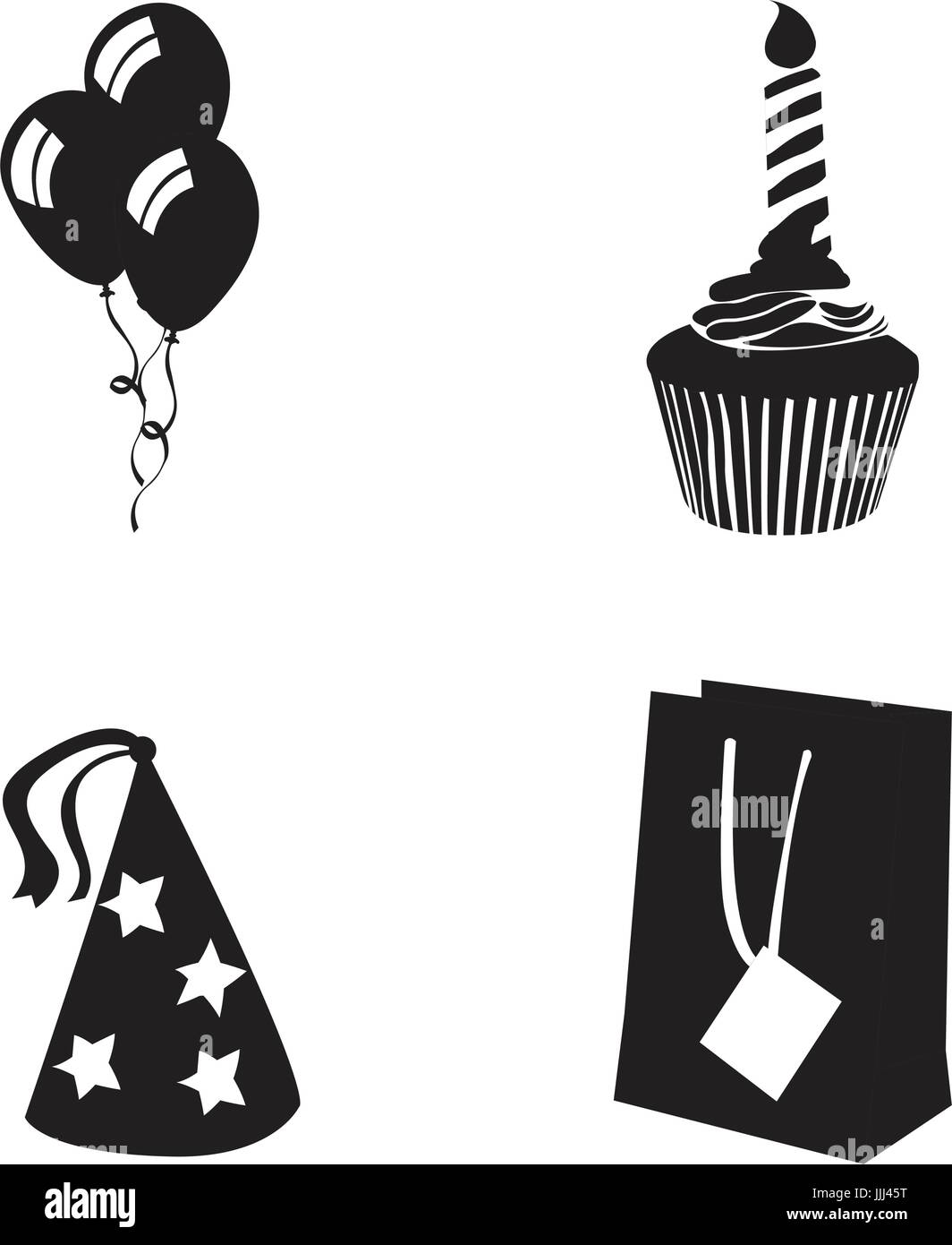 Set of birthday icons Stock Vector Image & Art - Alamy