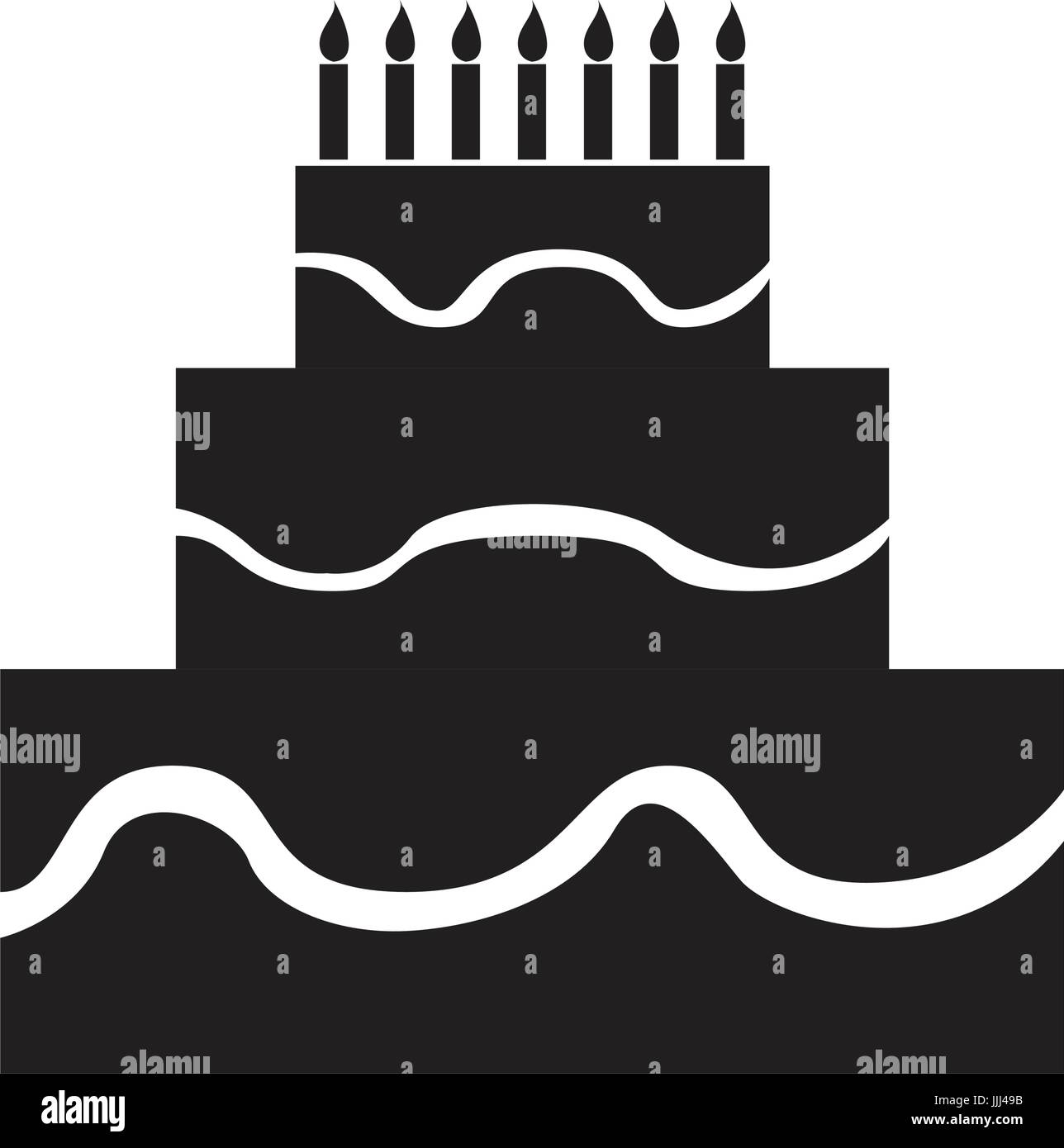 Isolated birthday cake silhouette Stock Vector Image & Art - Alamy