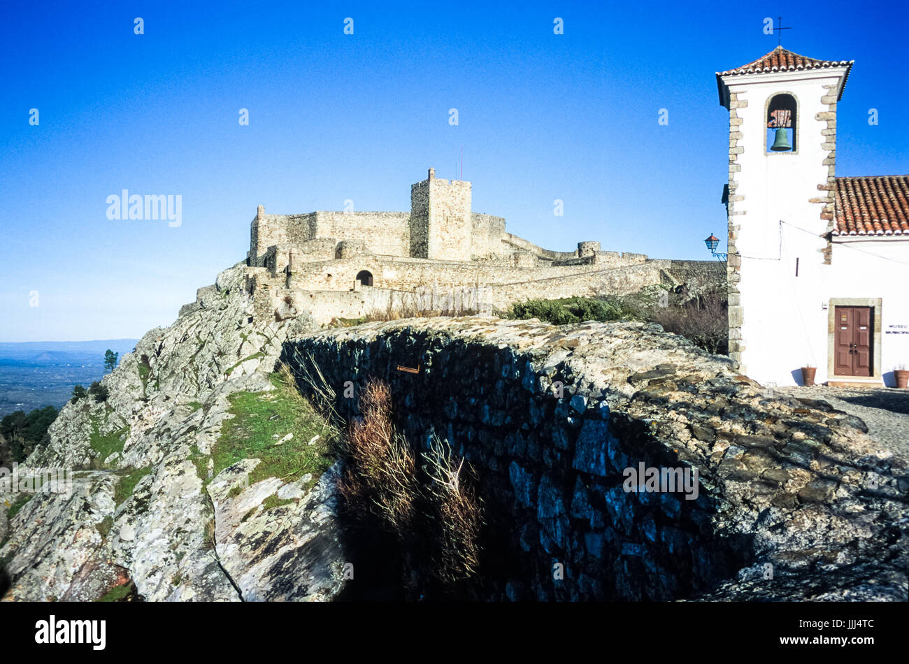 Medieval hill-top village of Marvao, Portugal, in the Alentejo region ...