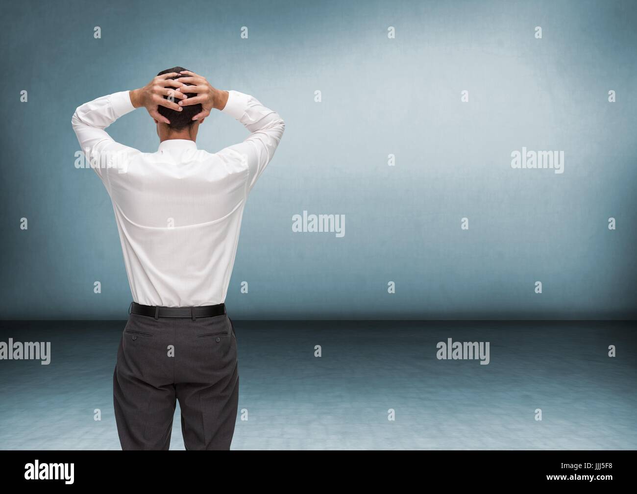 Back of Man Looking at vignette 3d Stock Photo - Alamy