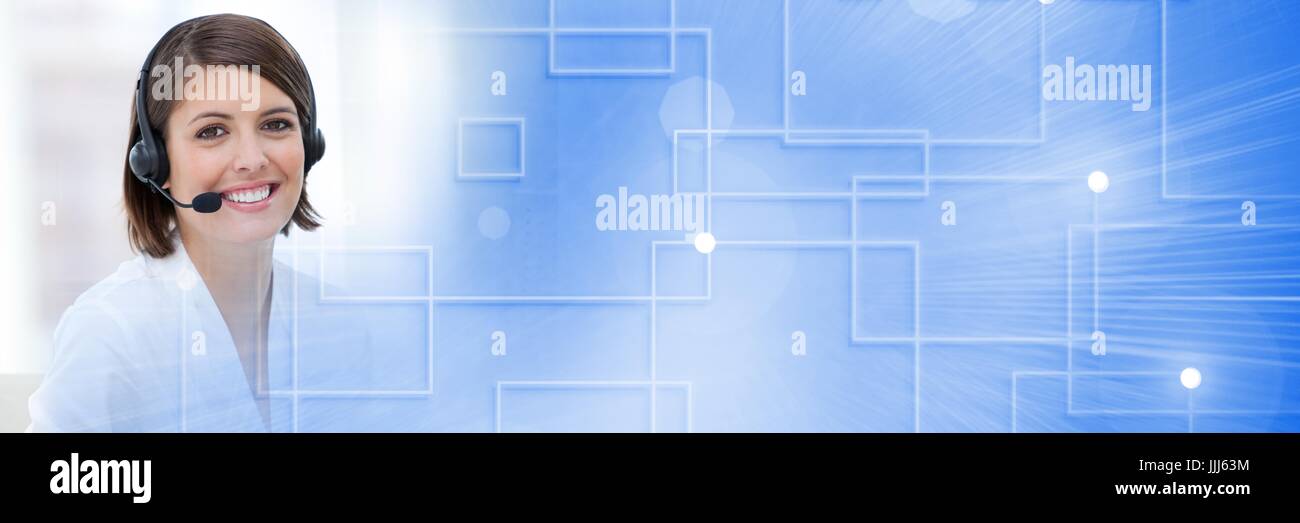 Customer service blue square hi-res stock photography and images - Alamy