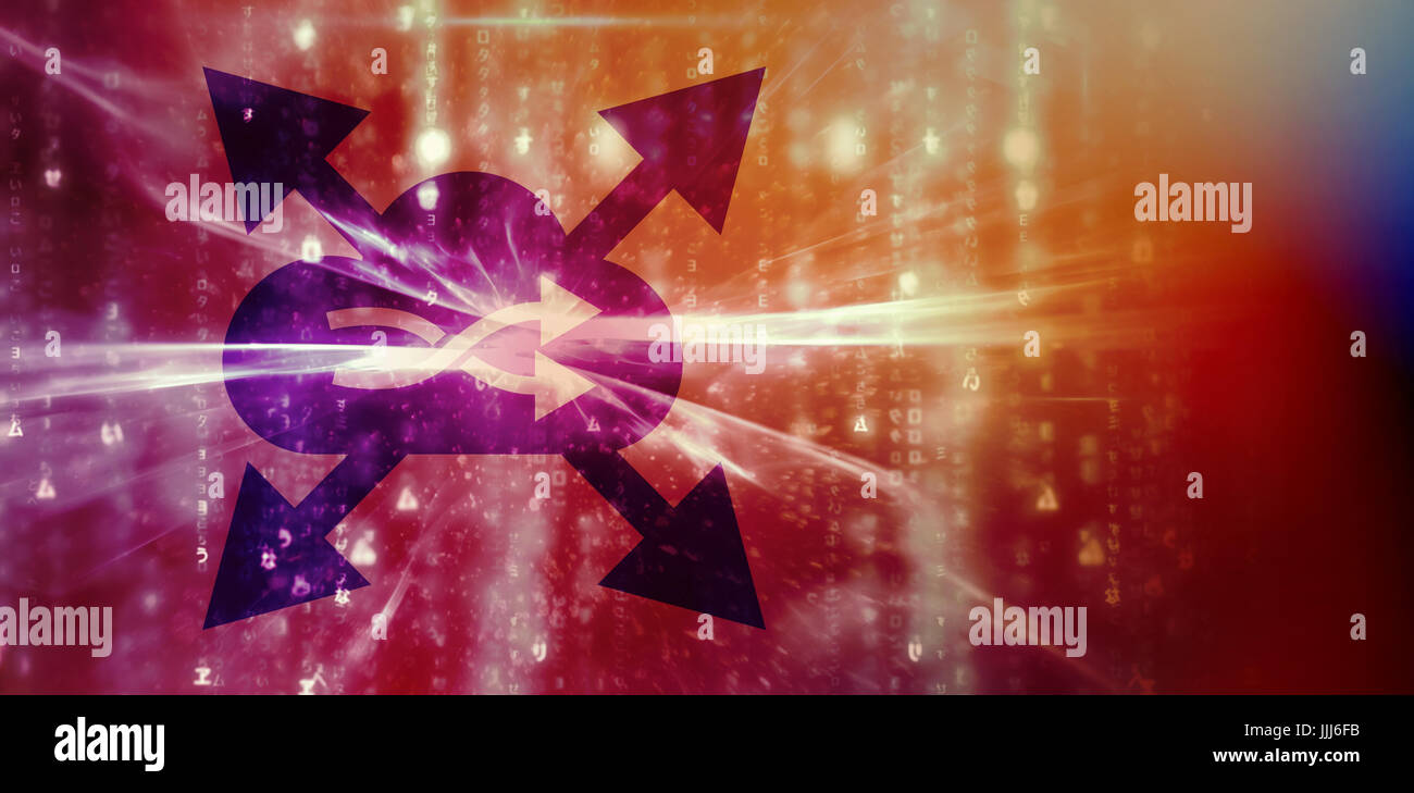 Composite 3d image of illustration of shuffle symbol in cloud with ...