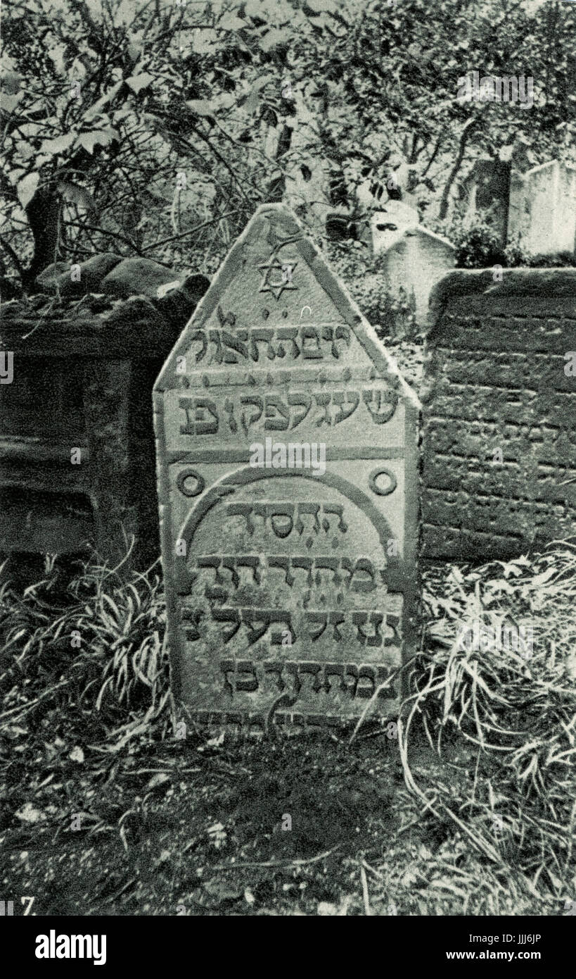 David Gans tombstone engraved with his name in old Jewish Prague ...