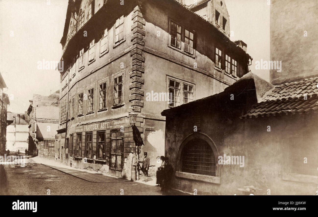 Jewish quarter of Prague formerly the medieval ghetto. Rabbinergasse. c ...