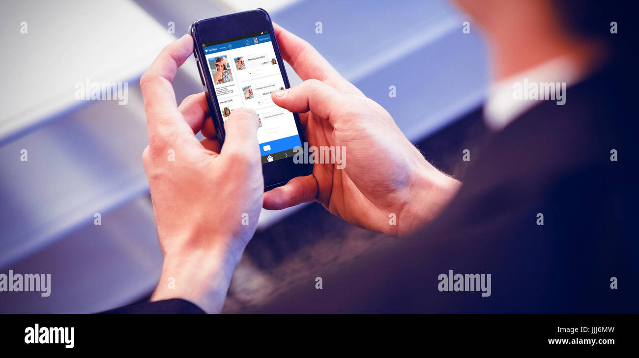 Composite 3d image of interface of chat application Stock Photo - Alamy