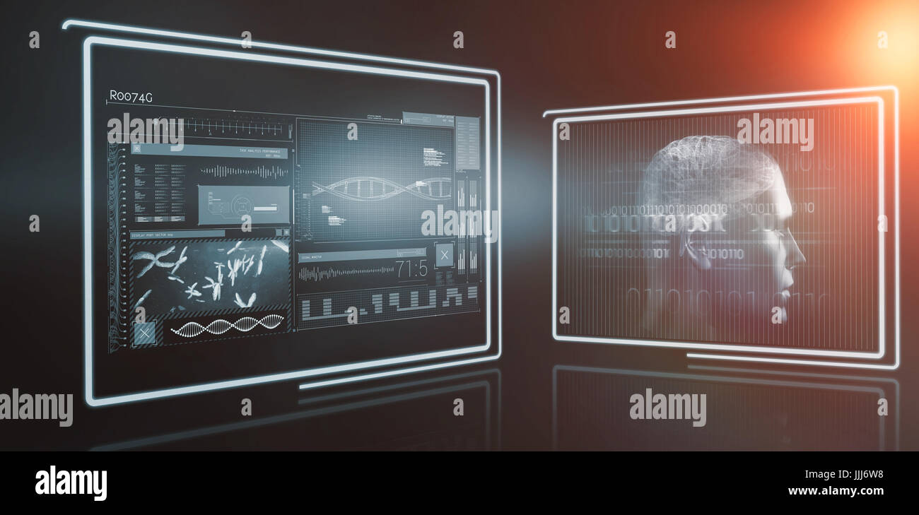 Composite 3d image of different interface Stock Photo - Alamy
