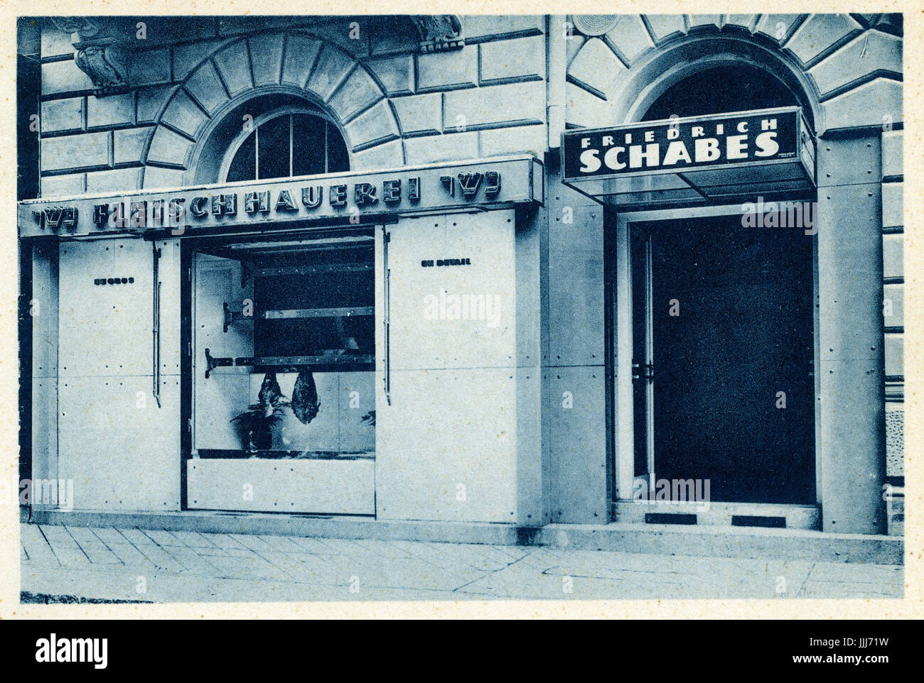 Vienna. Kosher butcher shop .Shopfront fitted with marble in Baden bei ...