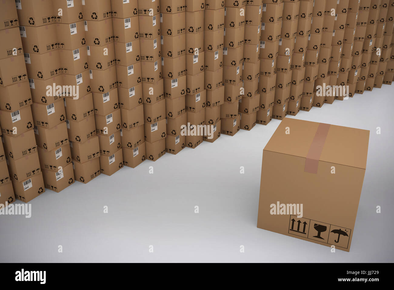 Composite image of packed cardboard box Stock Photo - Alamy