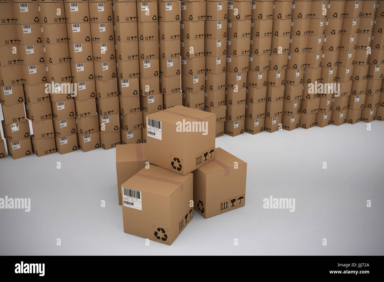 Composite image of pile of cardboard boxes Stock Photo - Alamy
