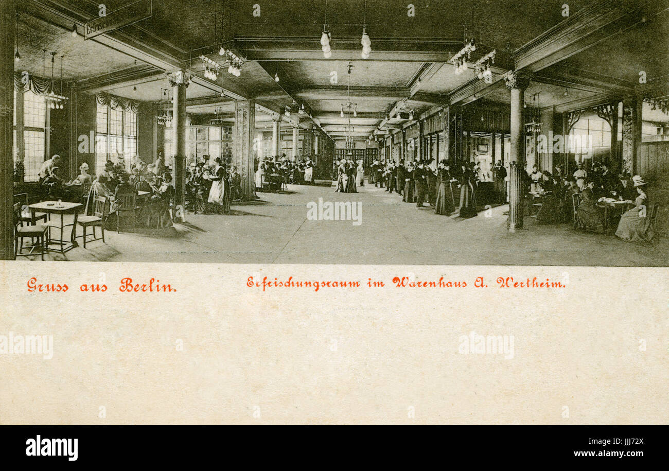 Dining room at the A. Wertheim department store, Berlin. A. Wertheim ...