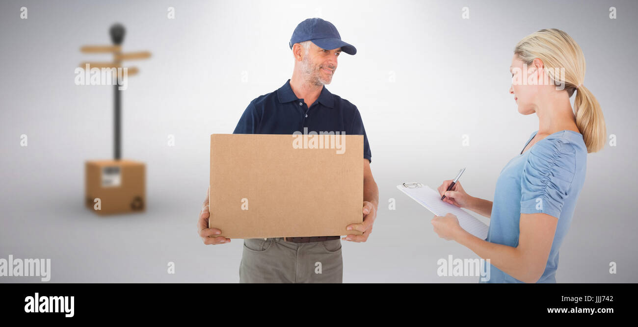 Signing for a parcel hi-res stock photography and images - Alamy