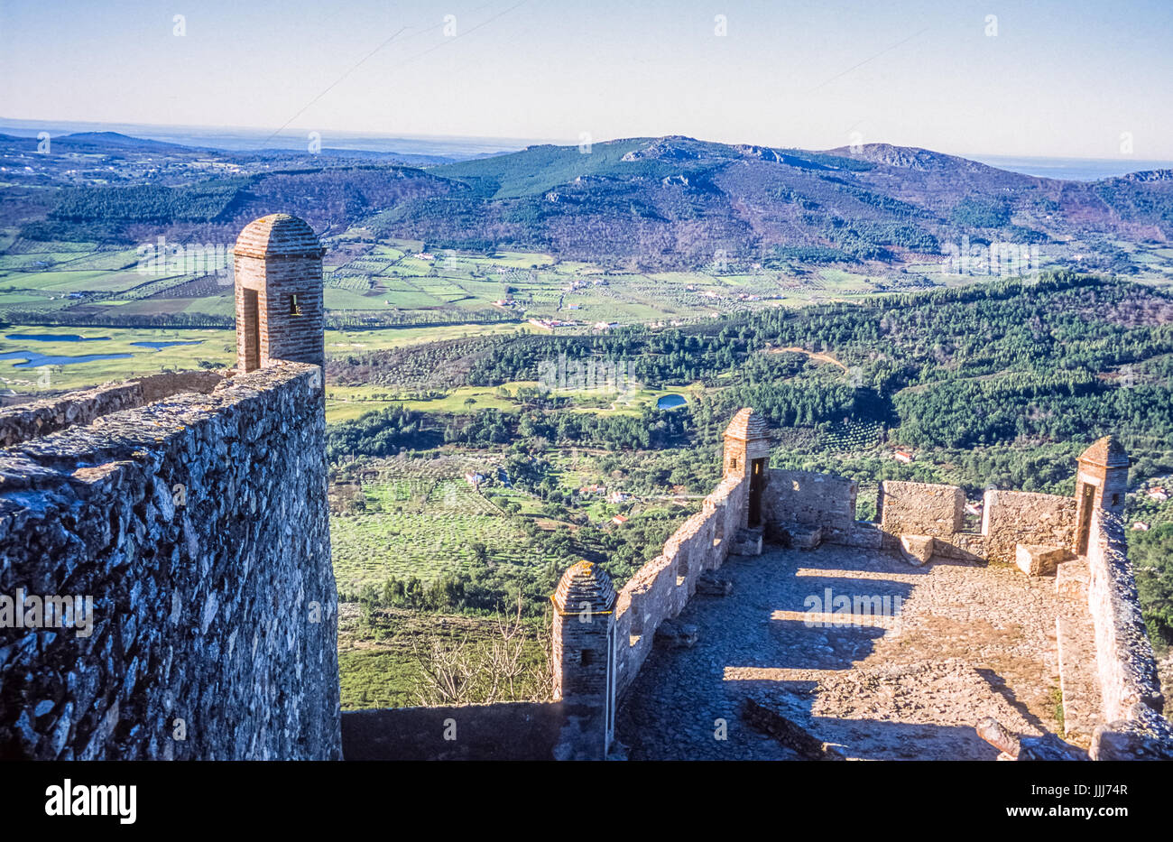 Medieval hill-top village of Marvao, Portugal, in the Alentejo region ...