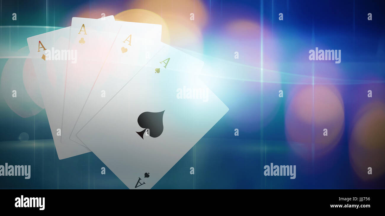 Composite 3d image of digital image playing cards Stock Photo - Alamy