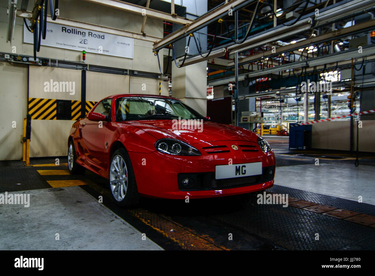 The last MG TF sportscar on the 2B Rolling Road, complete with keys in ...