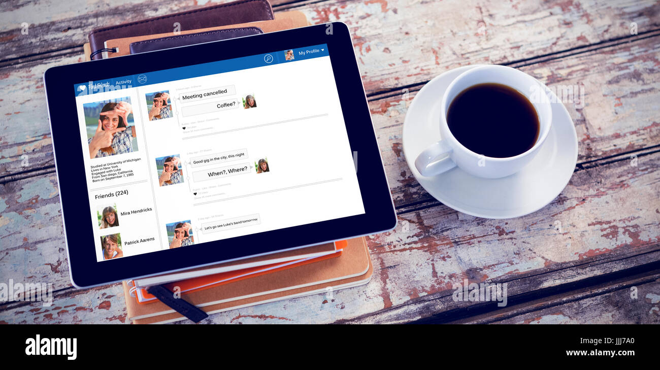 Composite 3d image of interface of chat application Stock Photo - Alamy