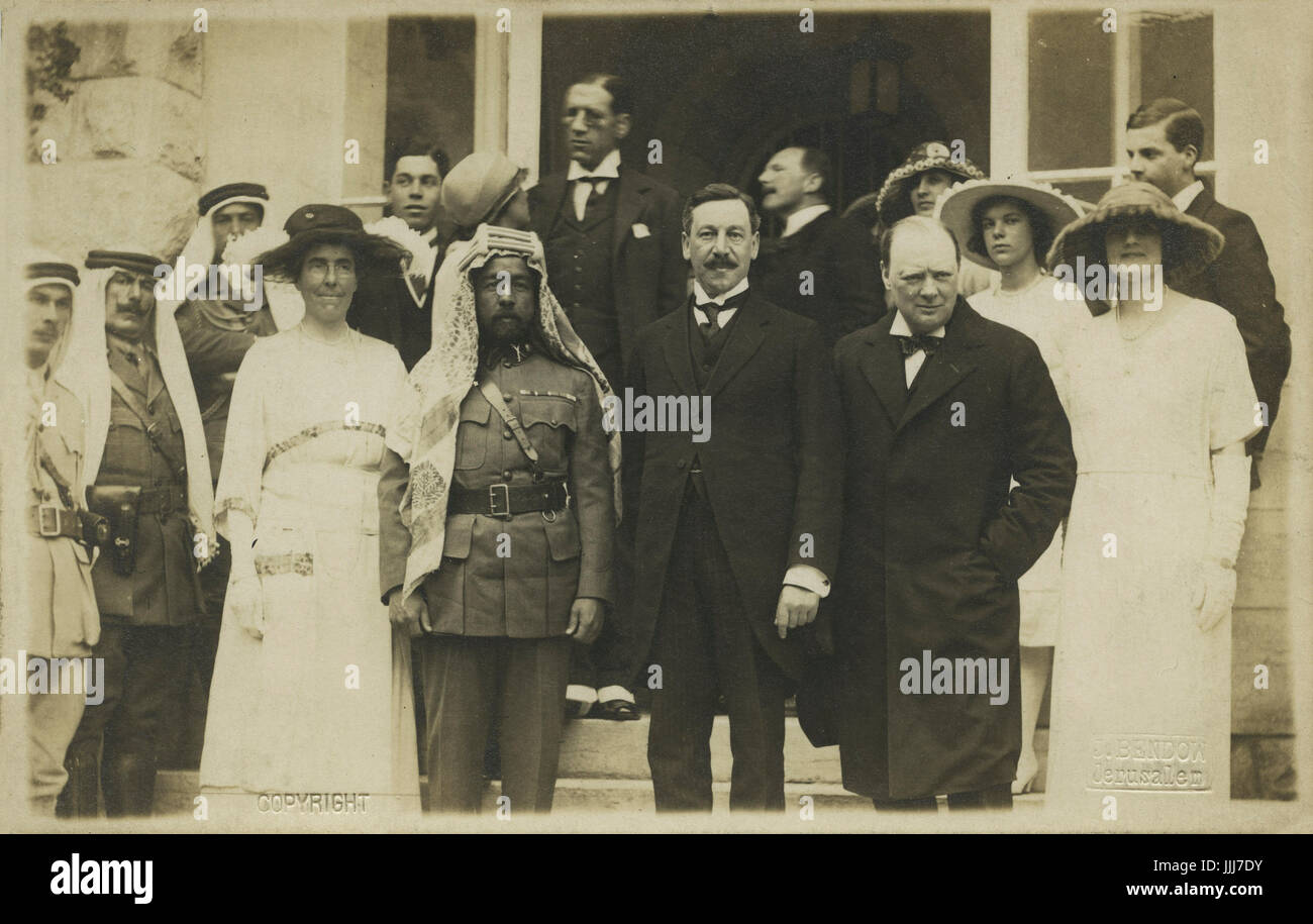 Winston Churchill, Herbert Samuel and King Abdullah bin Al-Hussein ...