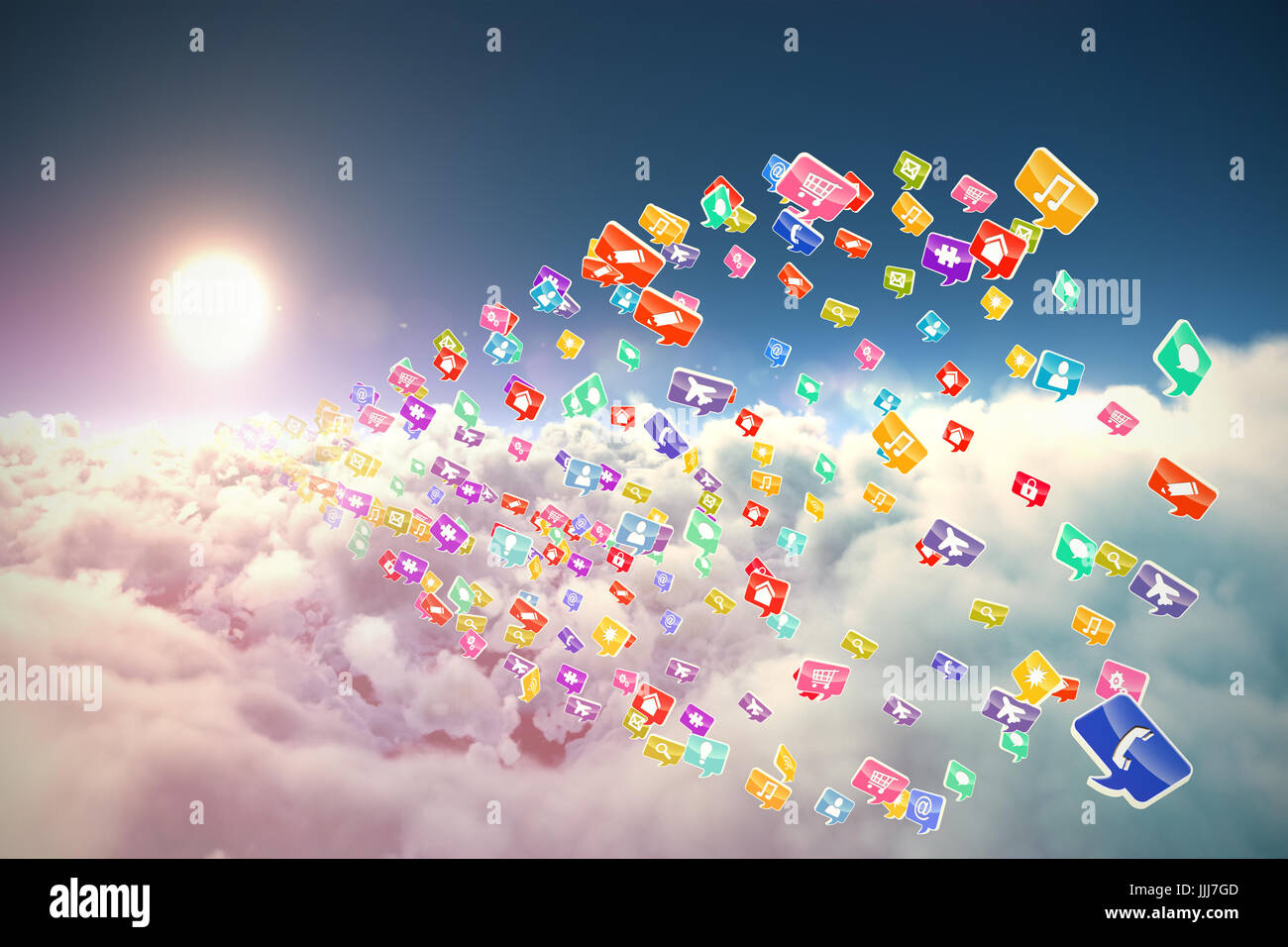 Composite 3d image of colourful computer applications Stock Photo - Alamy