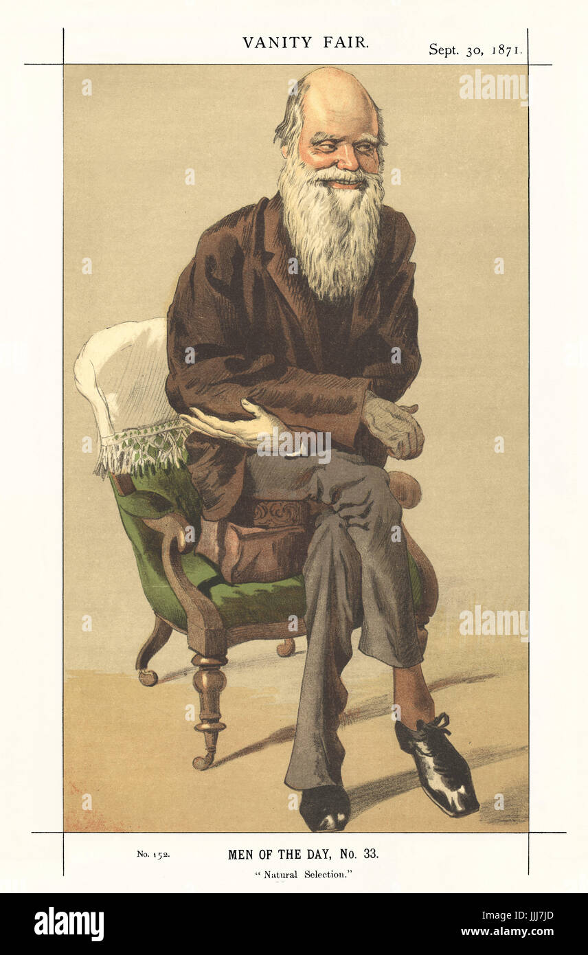 Charles Darwin - portrait sitting. Vanity Fair caricature by Coide ...