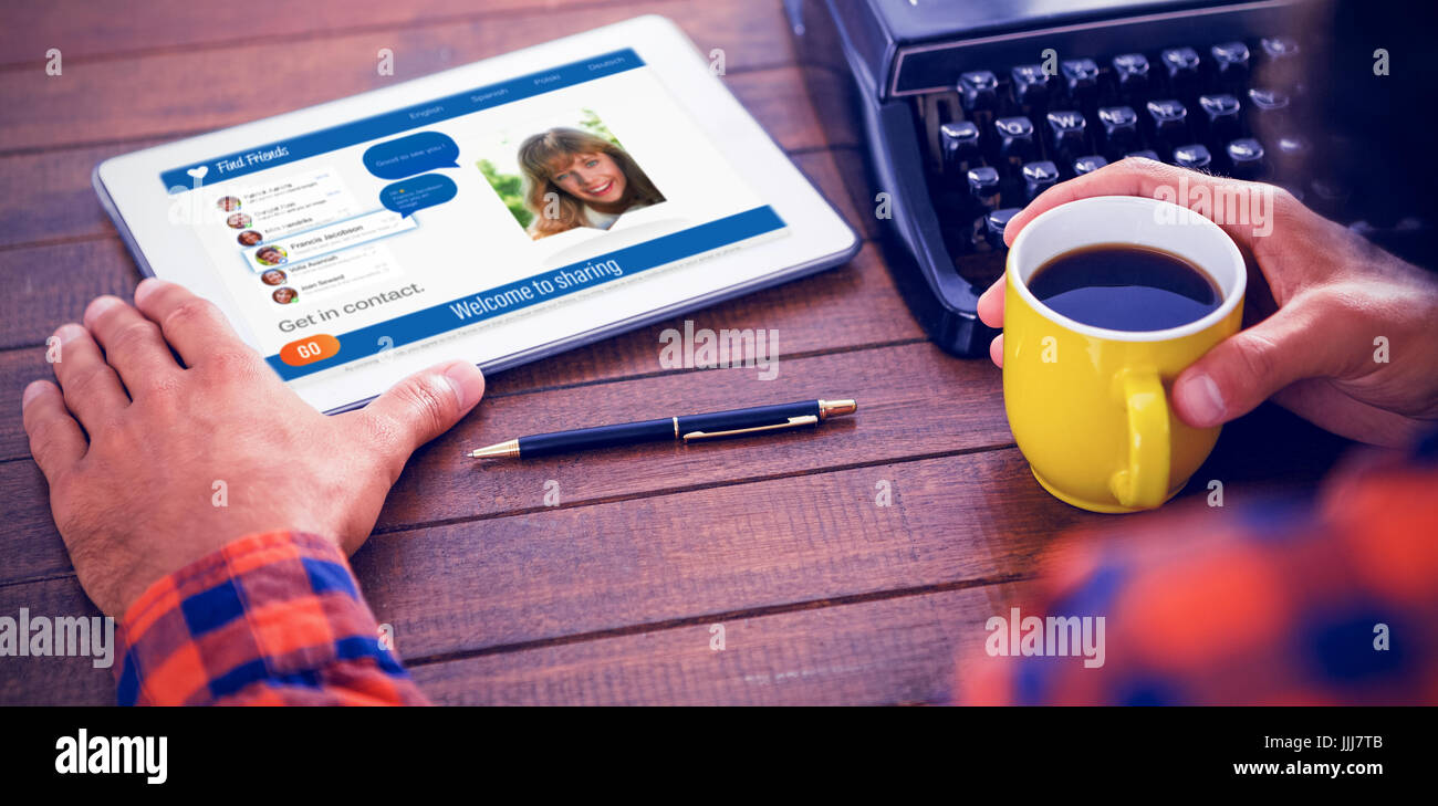Composite 3d image of interface of chat application Stock Photo - Alamy