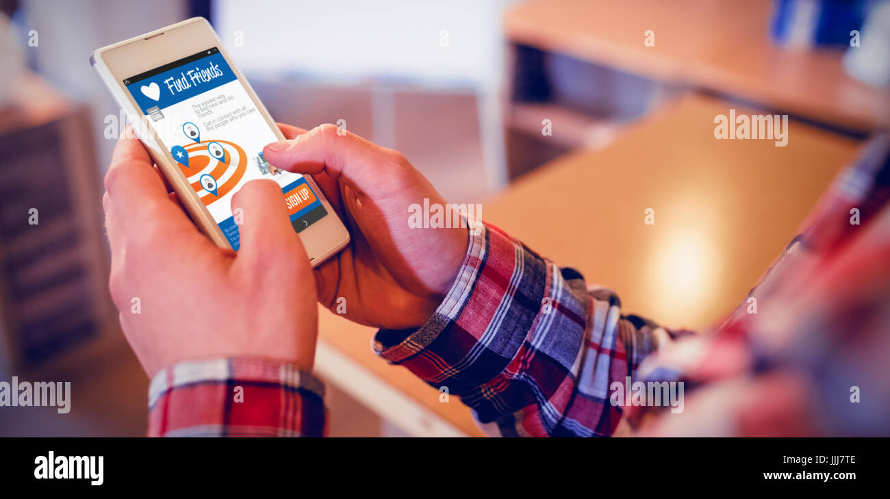 Composite 3d image of interface of chat application Stock Photo - Alamy
