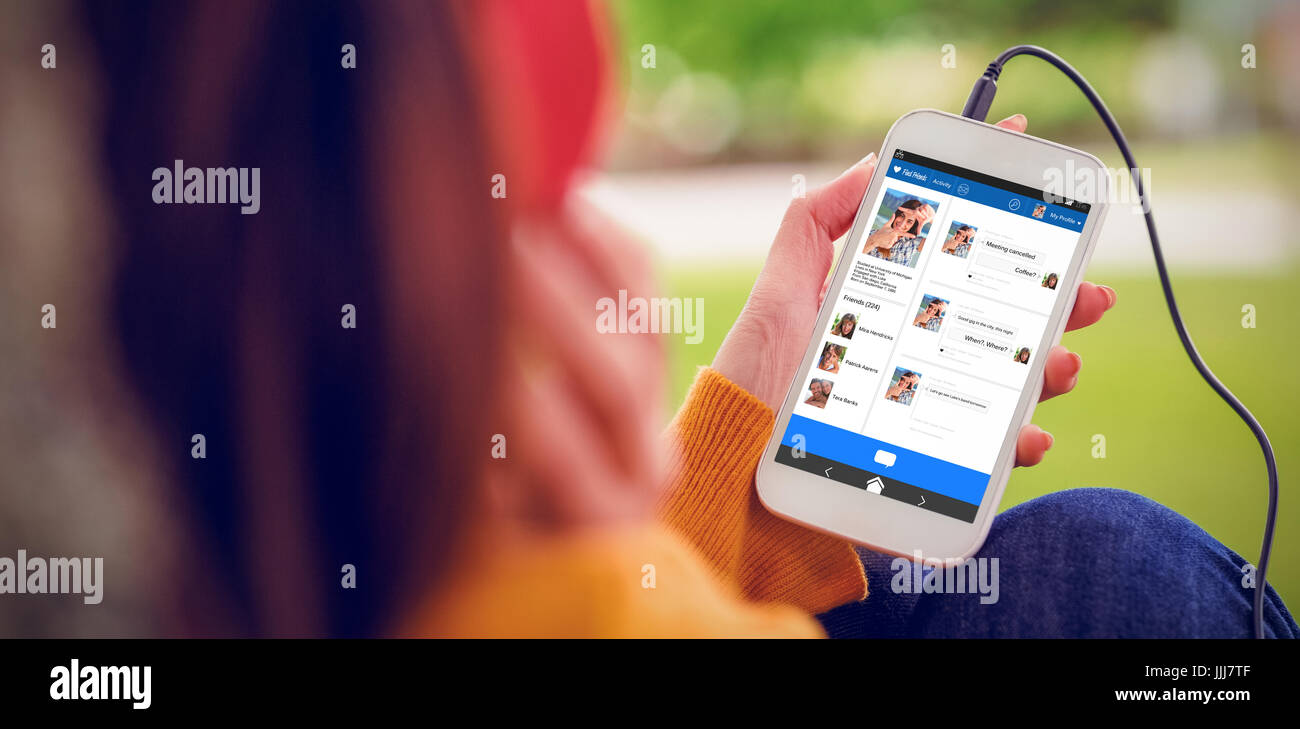 Composite 3d image of interface of chat application Stock Photo - Alamy