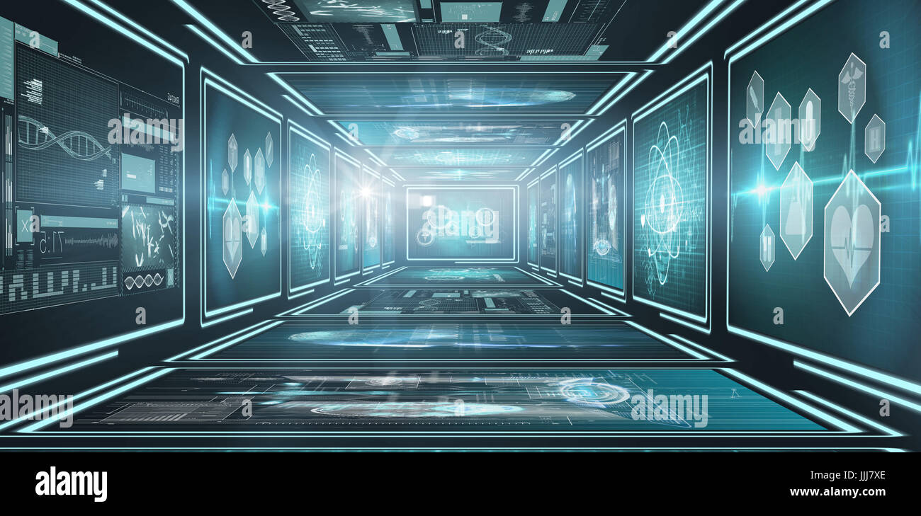 Composite 3d image of different interface Stock Photo - Alamy