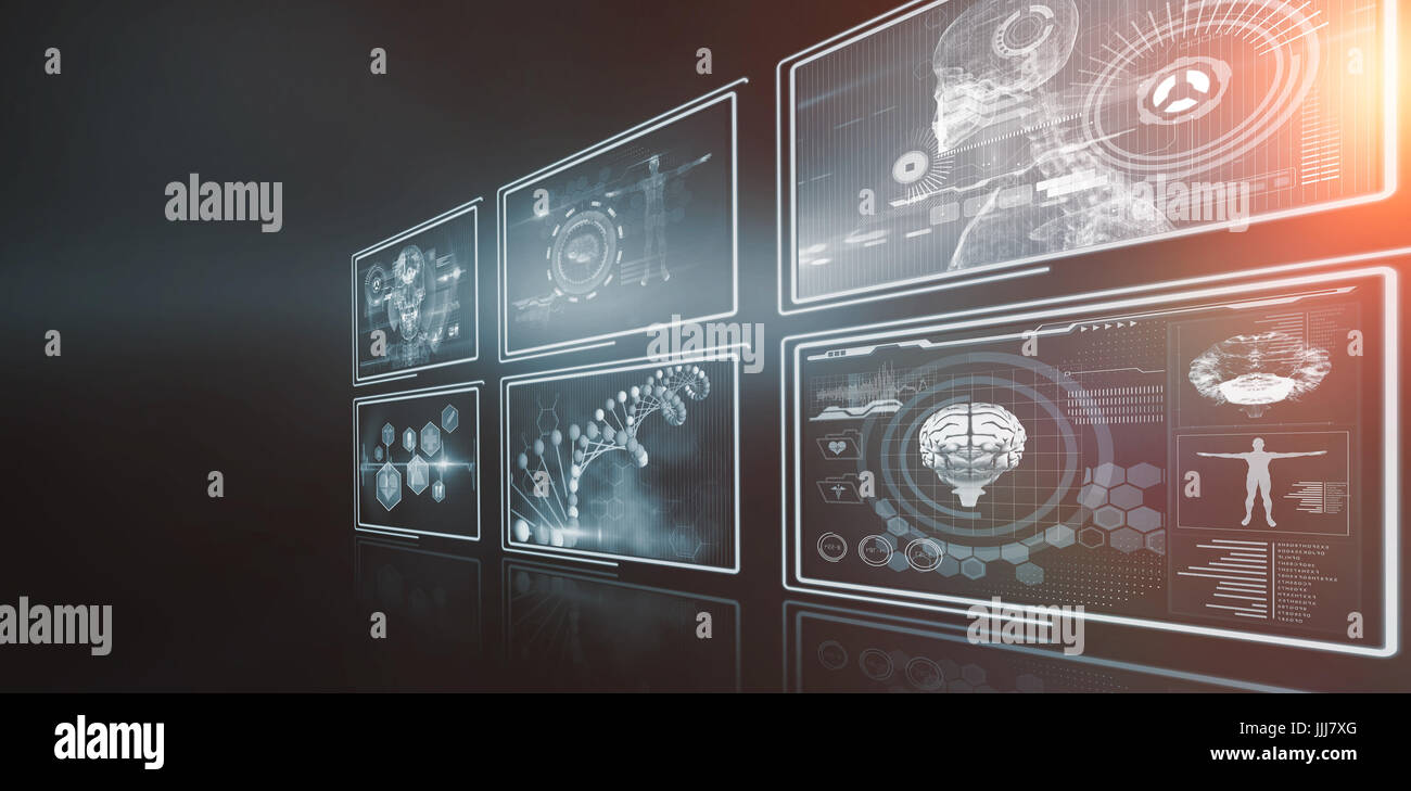 Composite 3d image of different interface Stock Photo - Alamy