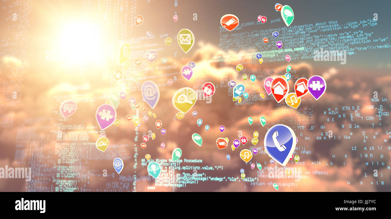 Composite 3d image of blue codes Stock Photo - Alamy