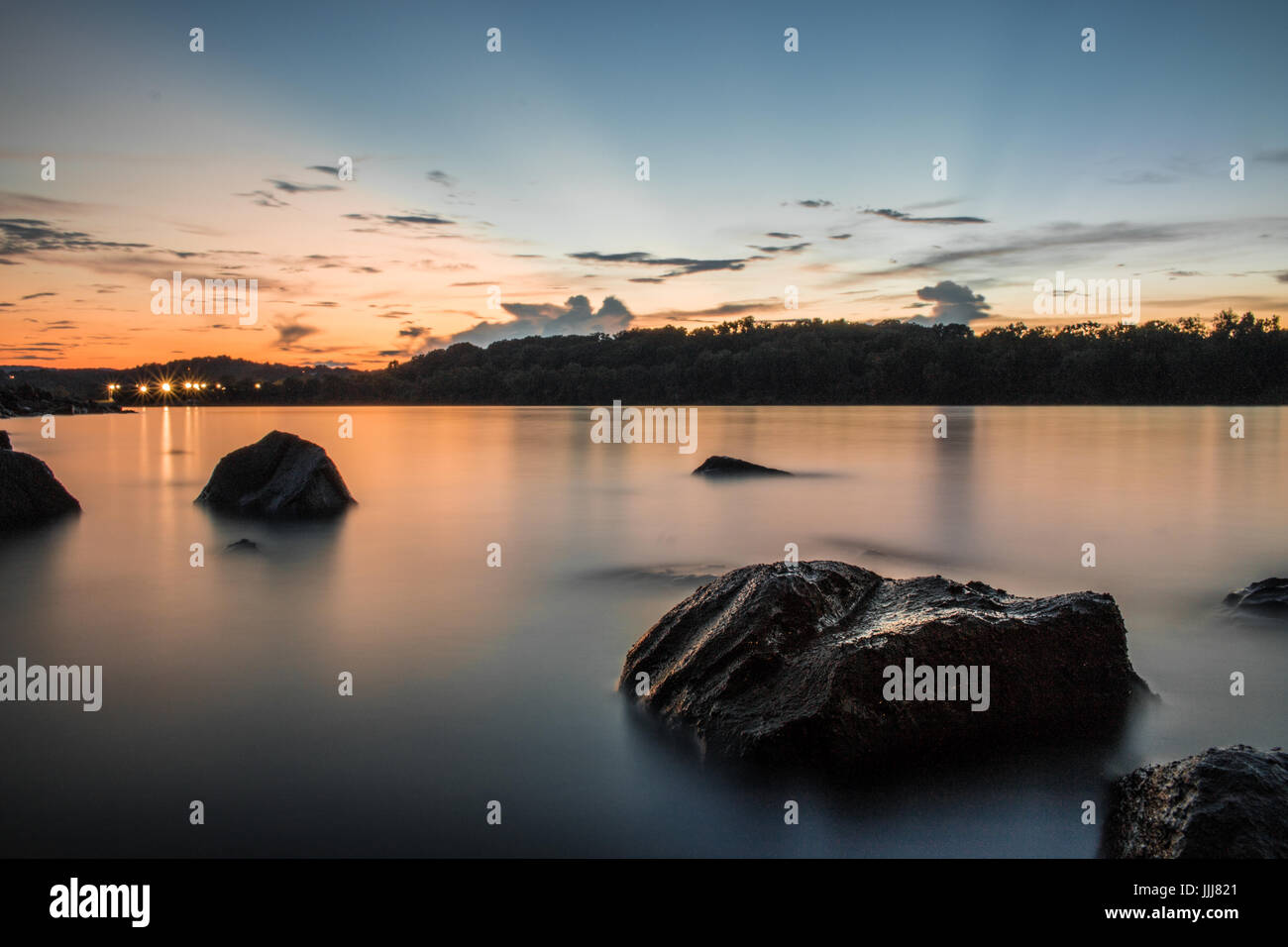 Long Exposure River Water Sunset Stock Photo - Alamy