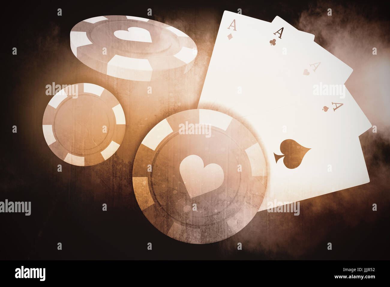 Composite image of vector 3d image of red casino token with hearts ...