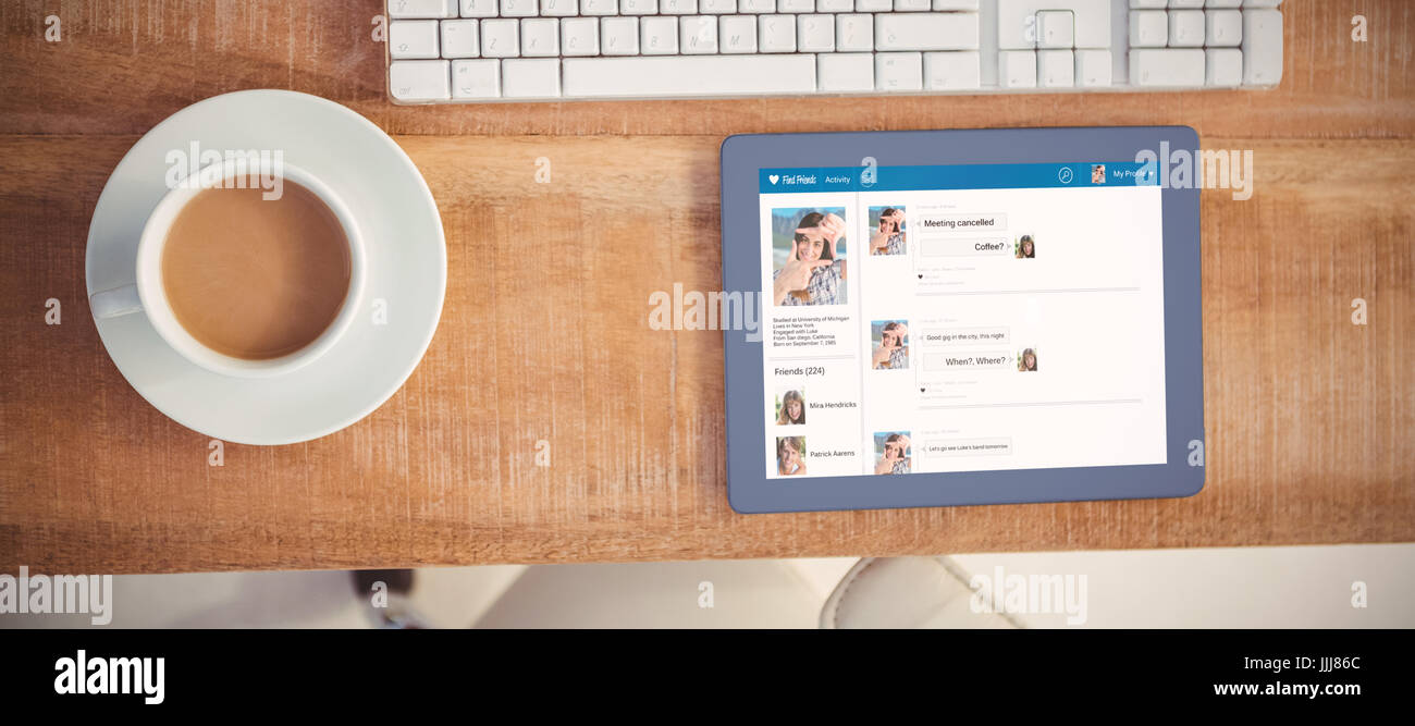 Composite 3d image of interface of chat application Stock Photo - Alamy