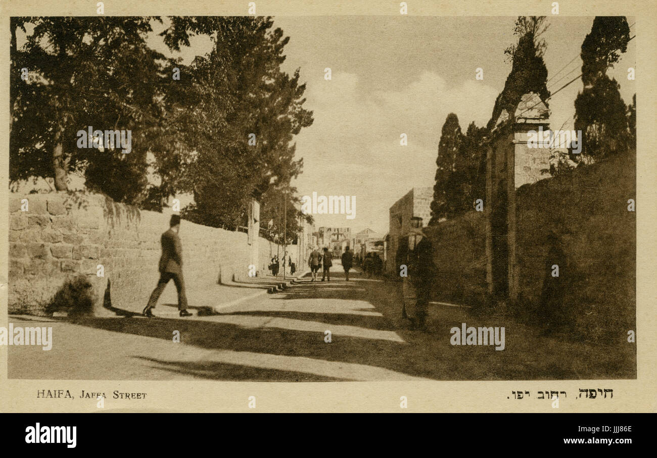 Jaffa Street, Haifa, Palestine (now Israel), 1920s / 1930s Stock Photo ...