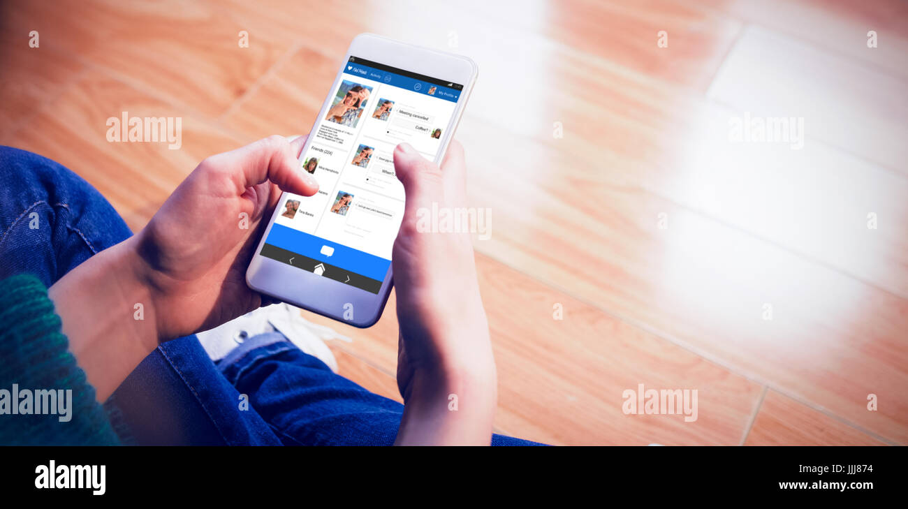 Composite 3d image of interface of chat application Stock Photo - Alamy
