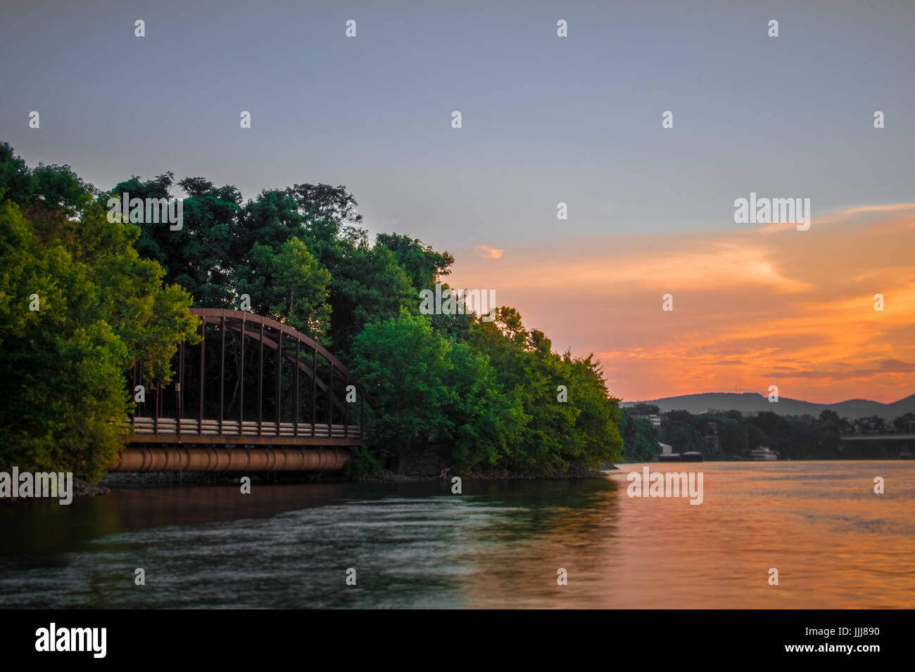 Bridge River Sunset Stock Photo - Alamy