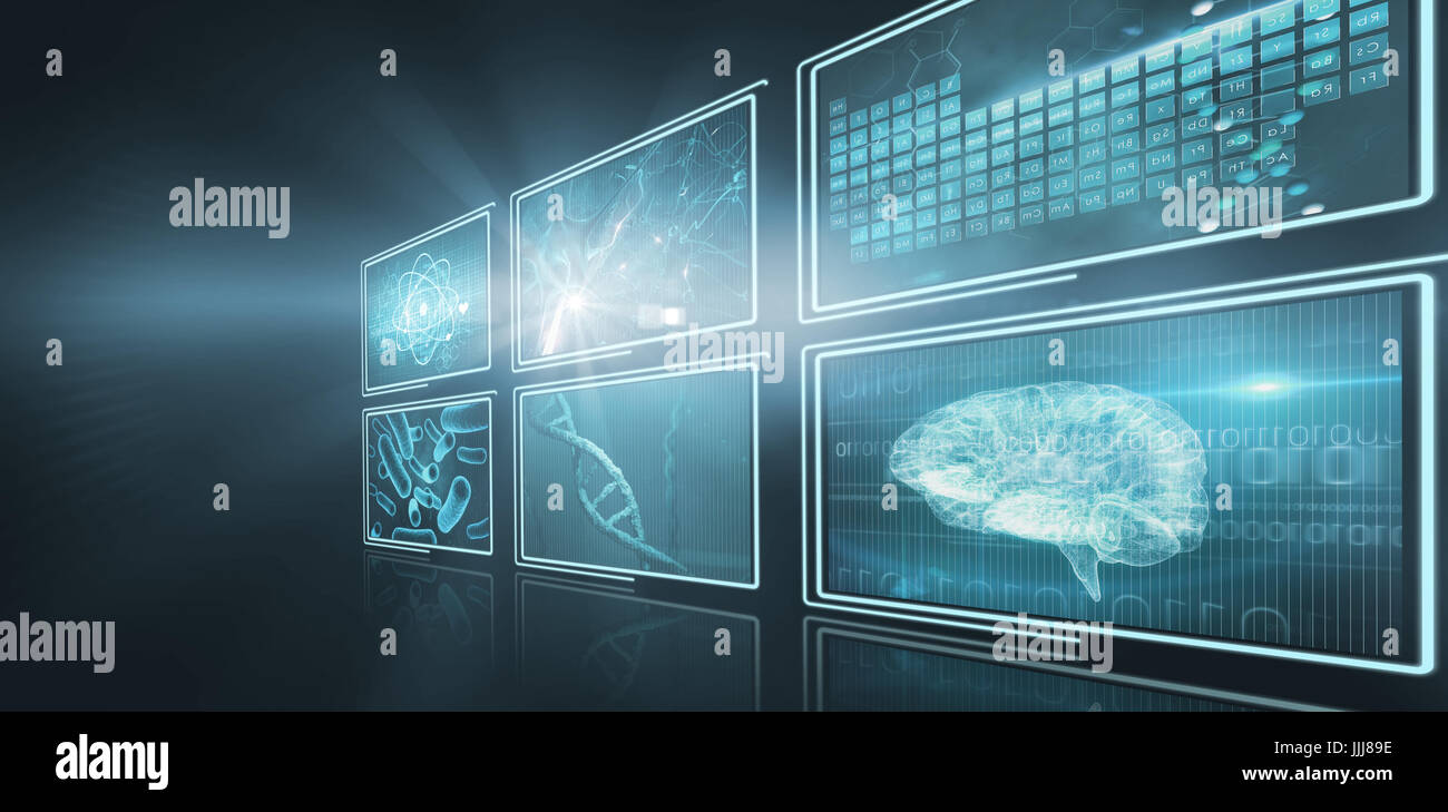 Composite 3d image of different interface Stock Photo - Alamy