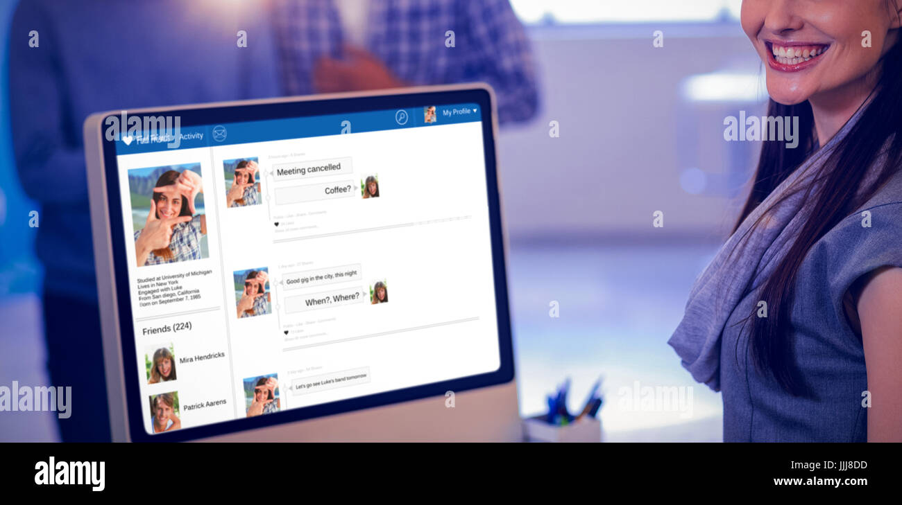 Composite 3d image of interface of chat application Stock Photo - Alamy